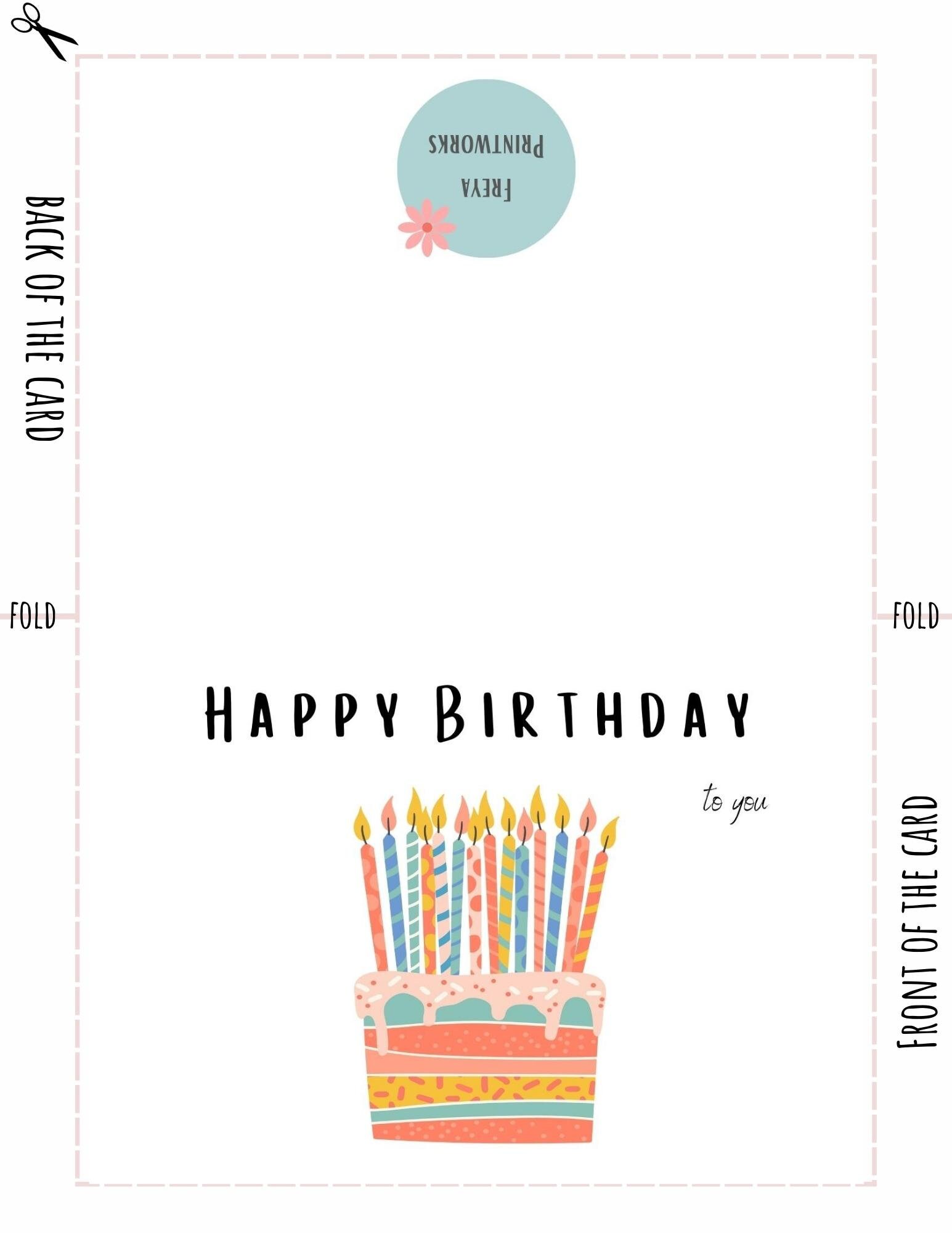 Digital Printable Birthday Card, Instant Download, Birthday Greeting ...