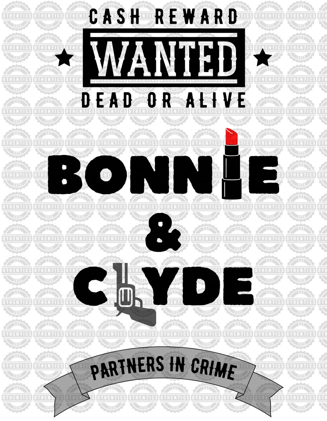 Bonnie & Clyde Graphic PNG PDF JPG Cut File Cricut Silhouette Decal ...
