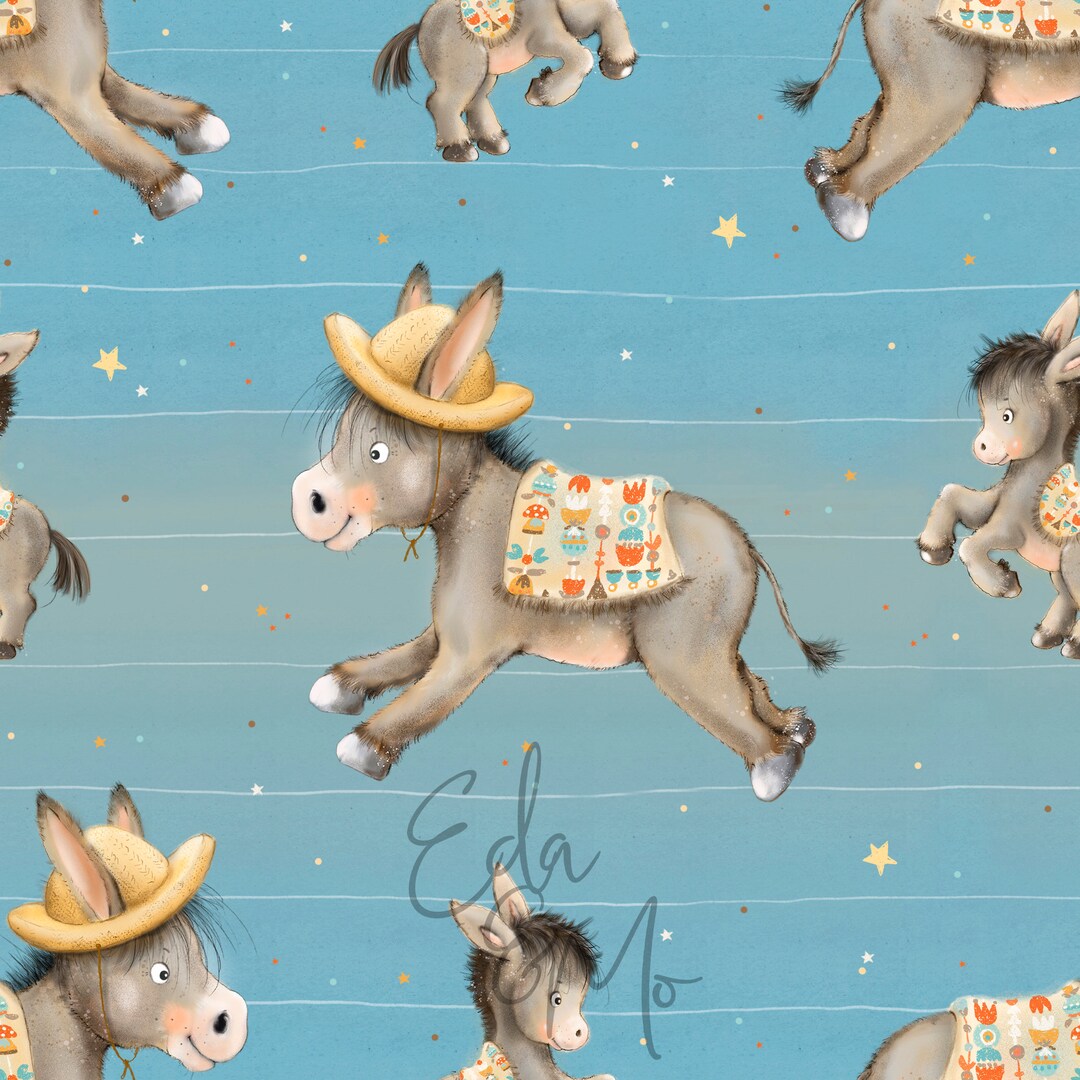Digital Design, Donkeys, Seamless Patterns for Fabrics, Fabric Design ...