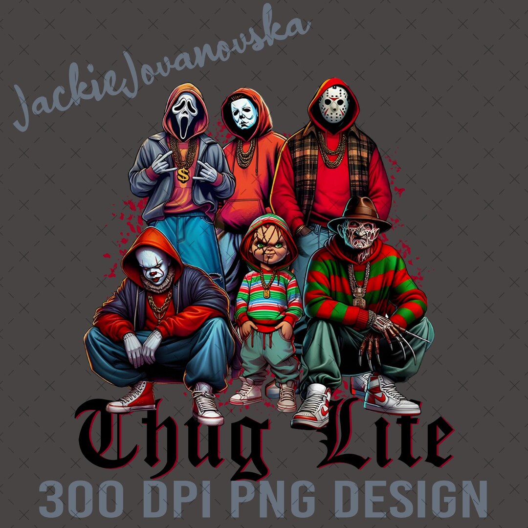 Thug Life Horror Character Halloween Png, Halloween Thug Life Shirt ...