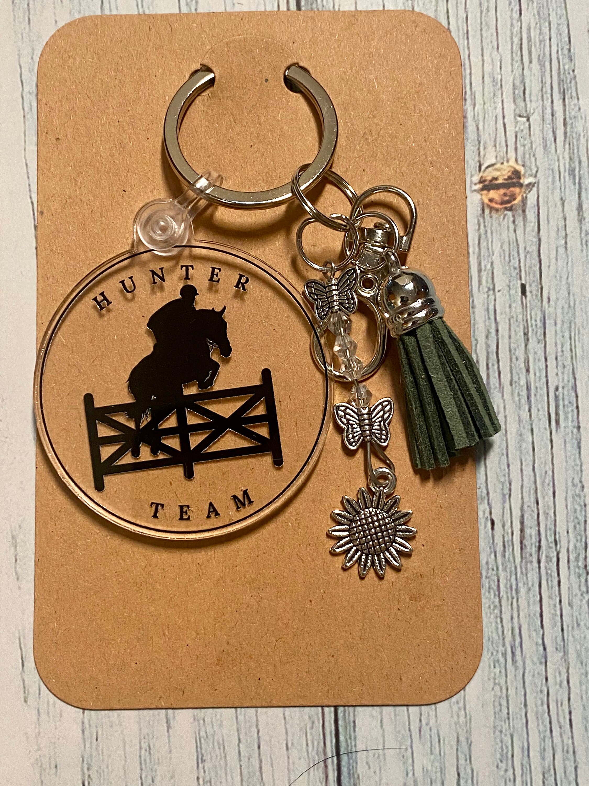 Equestrian Hunter Team Keychains Green/silver - Etsy