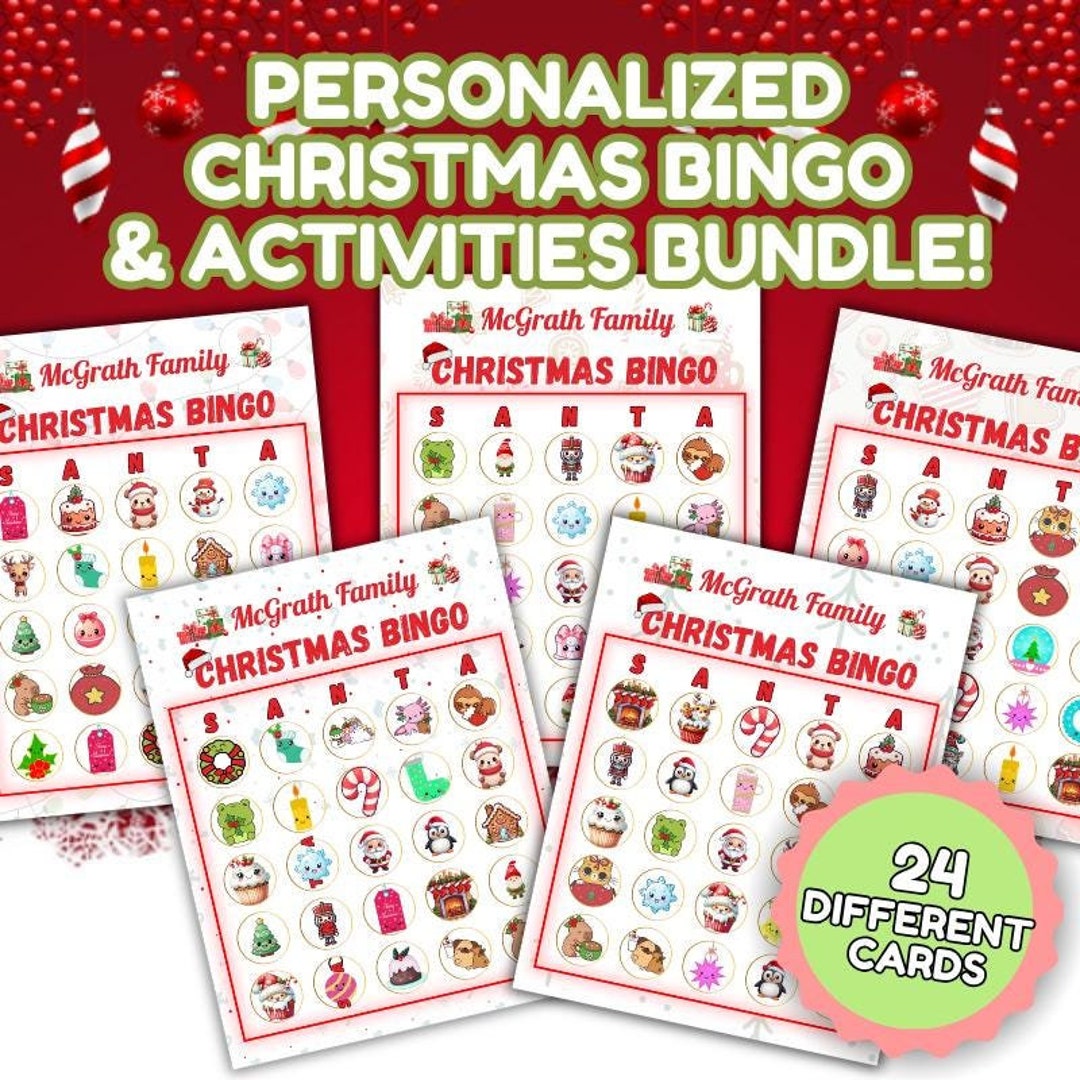 Personalized Christmas Bingo, Classroom Games, Activities, Coloring ...