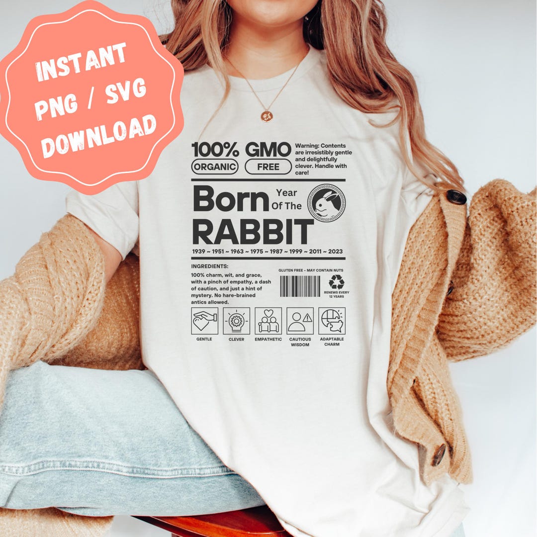 Born Rabbit-personality Traits PNG SVG, Digital Download, Asian ...