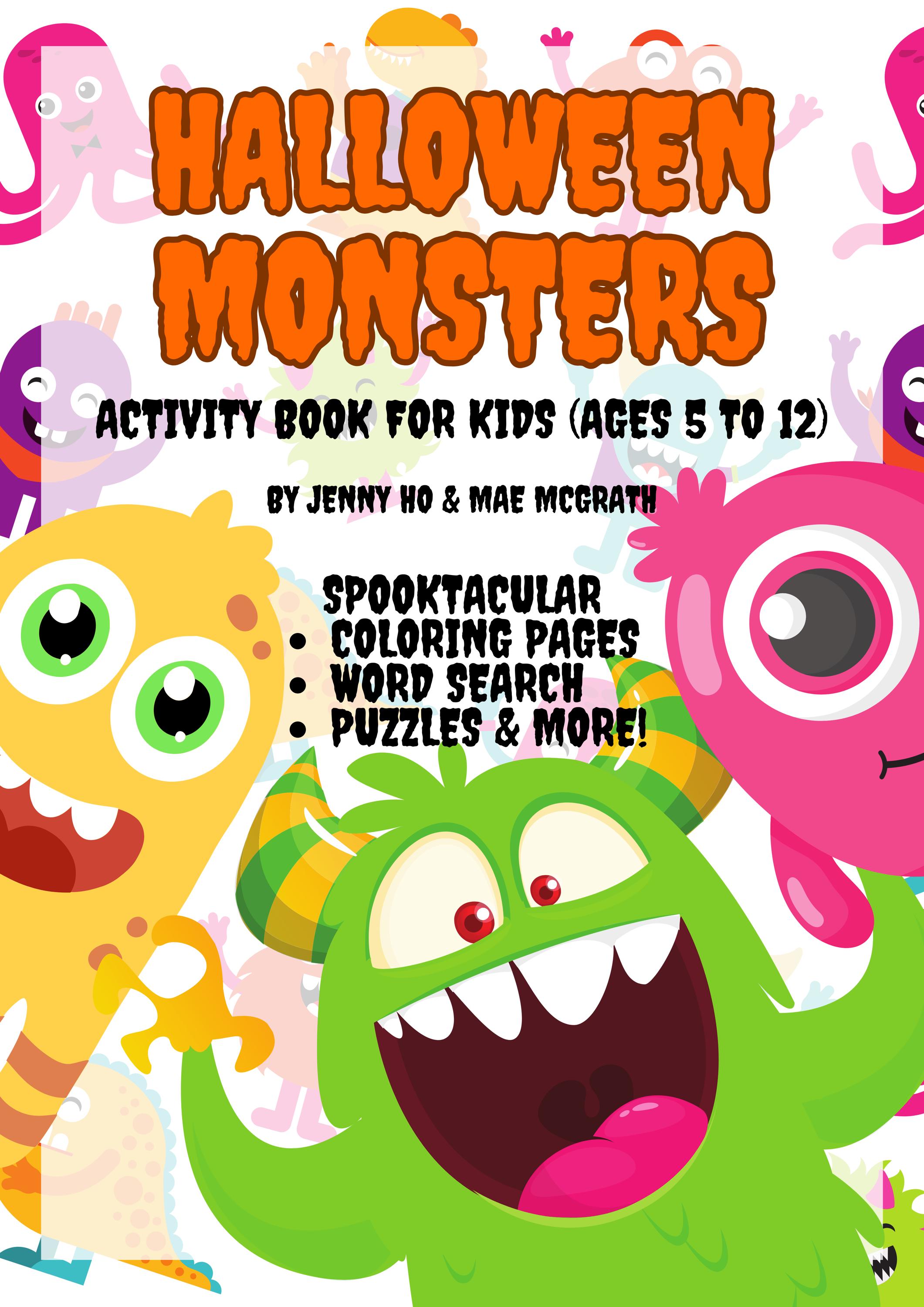 Simple Instant Printable Halloween Monster Coloring & Activity Pages ...