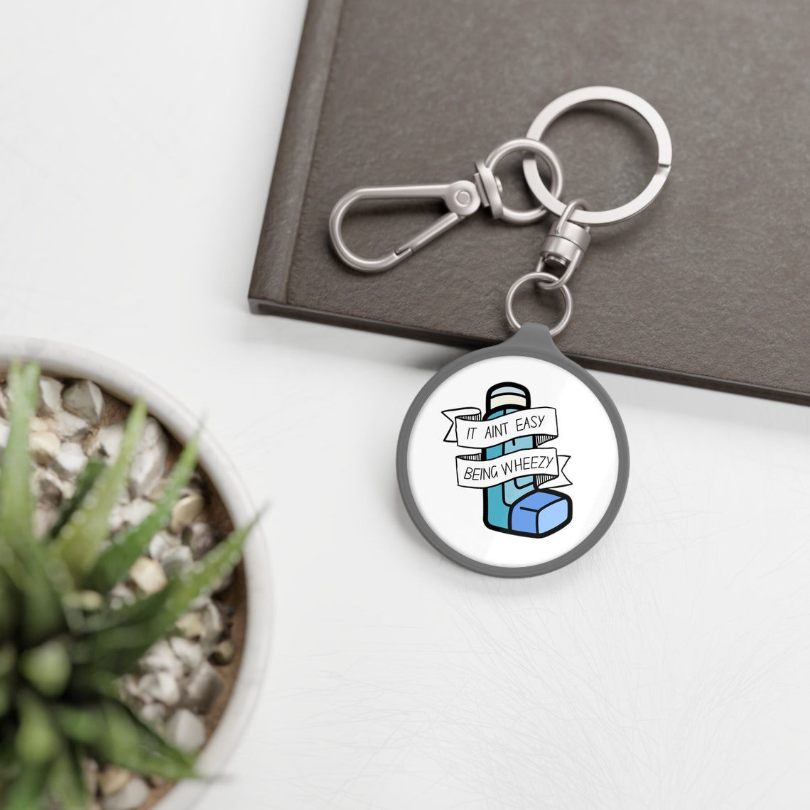 Breathe Easy - It's Not Easy Being Wheezy, Asthma Awareness Keyring ...