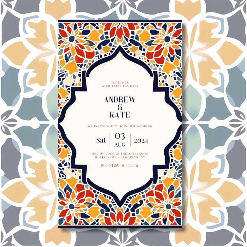 Moroccan Invitation Template, Editable Customizable, Wedding Invite ...