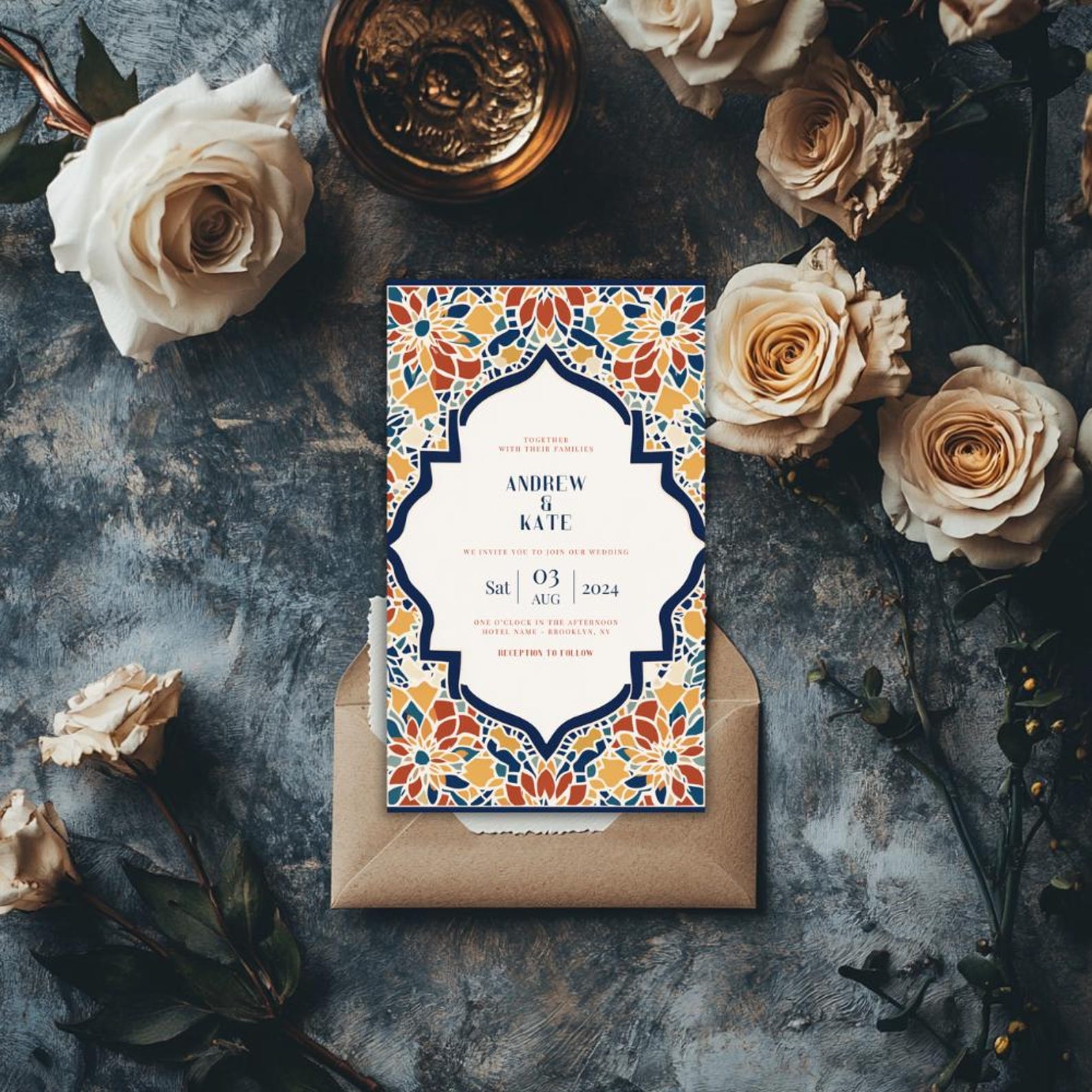 Moroccan Invitation Template, Editable Customizable, Wedding Invite ...