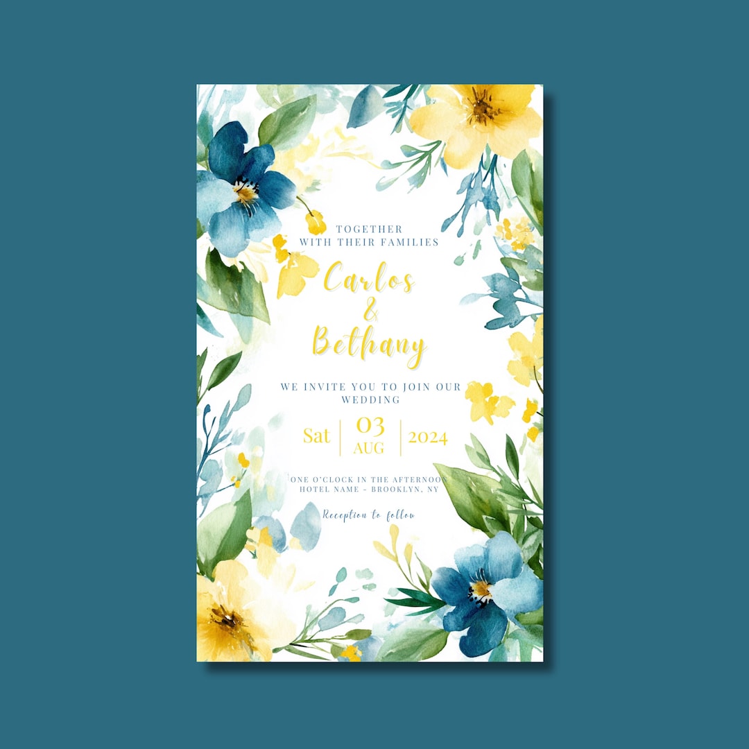 Floral Bloom Menu Template, Editable Customizable, Wedding Menu ...
