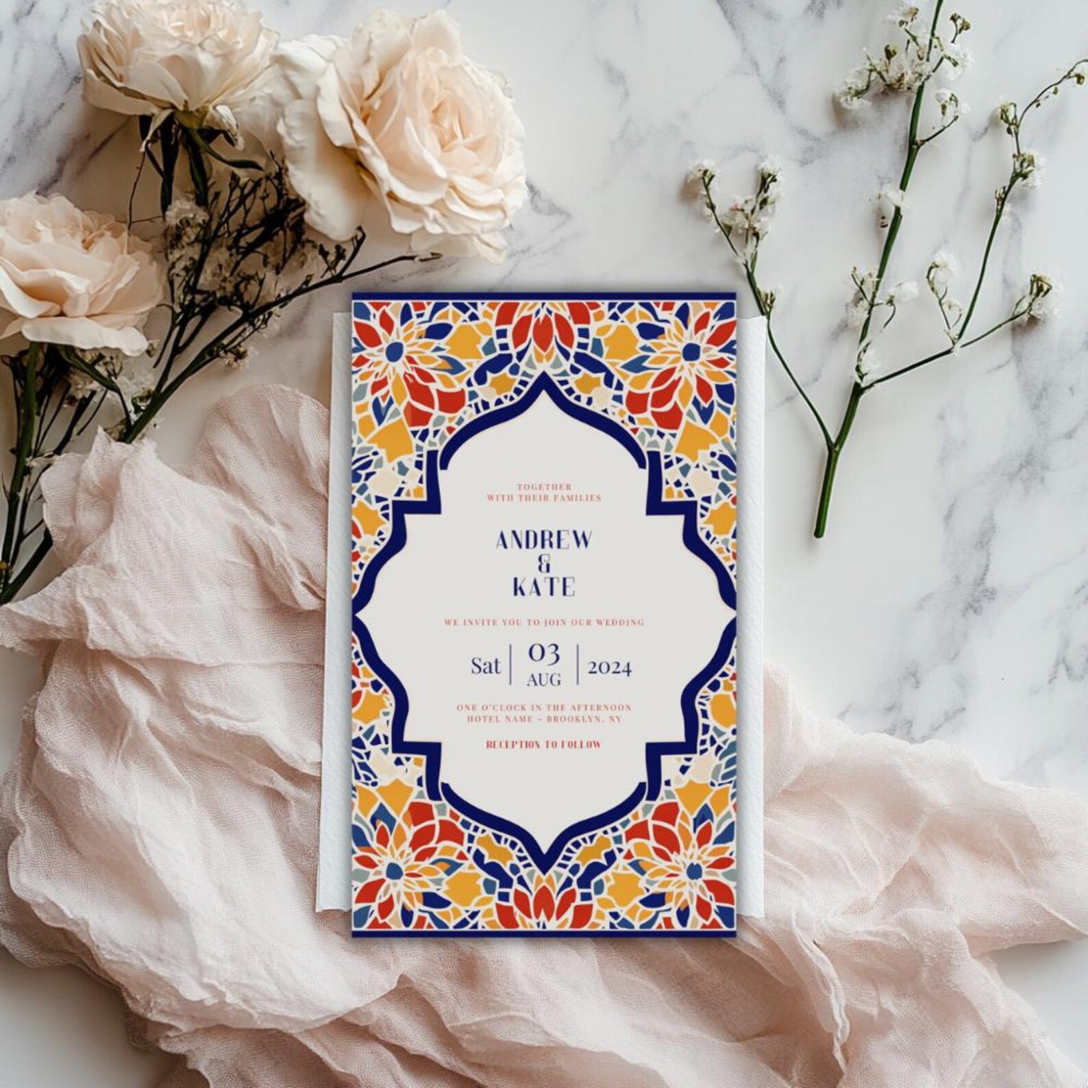 Moroccan Invitation Template, Editable Customizable, Wedding Invite ...