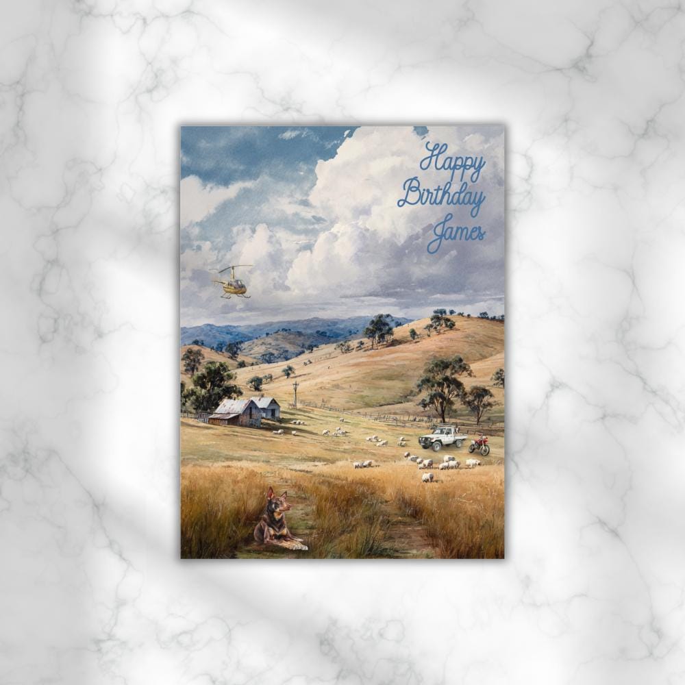 Farmers Birthday Card Template | Outback Farmer Customizable Canva ...