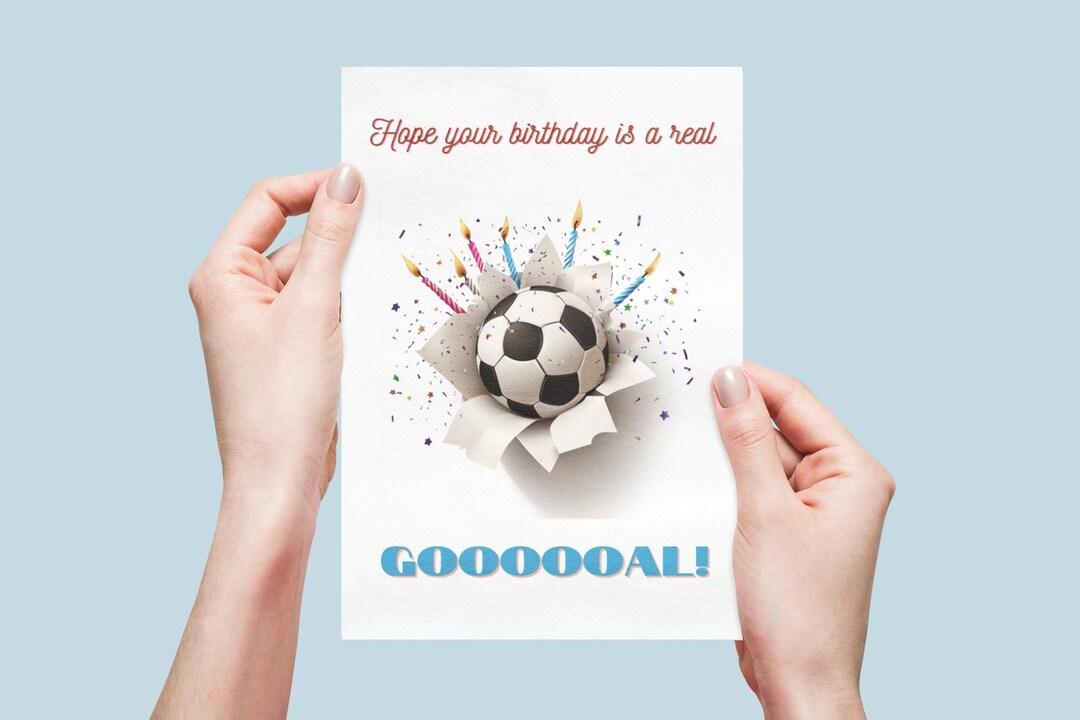 Customizable Birthday Card, Soccer Card, Birthday Present, Gift ...