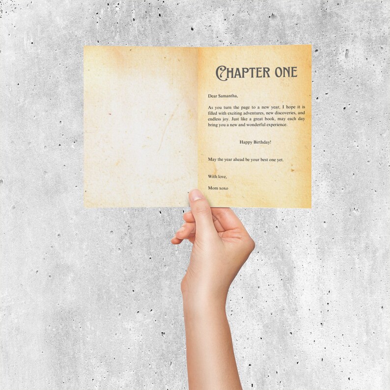 Customizable Birthday Card, Book Lover Card, Birthday Present, Gift ...