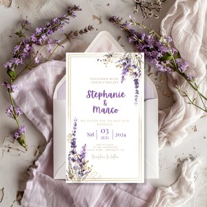 Lavender Luxe Invitation, Printable, Editable, Wedding Invitation ...
