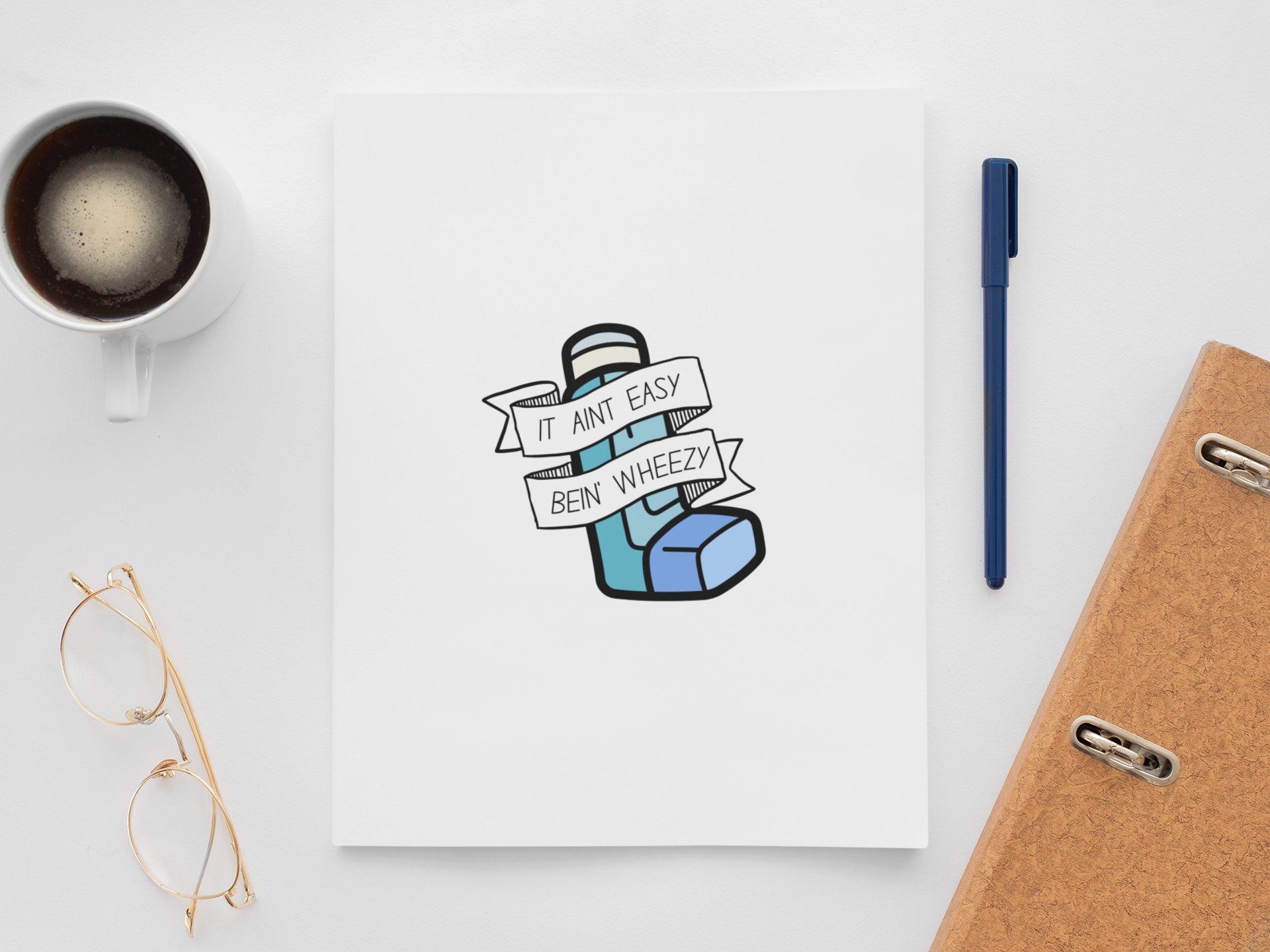 Breathe Easy - It's Not Easy Being Wheezy, Asthma Awareness Sticker ...