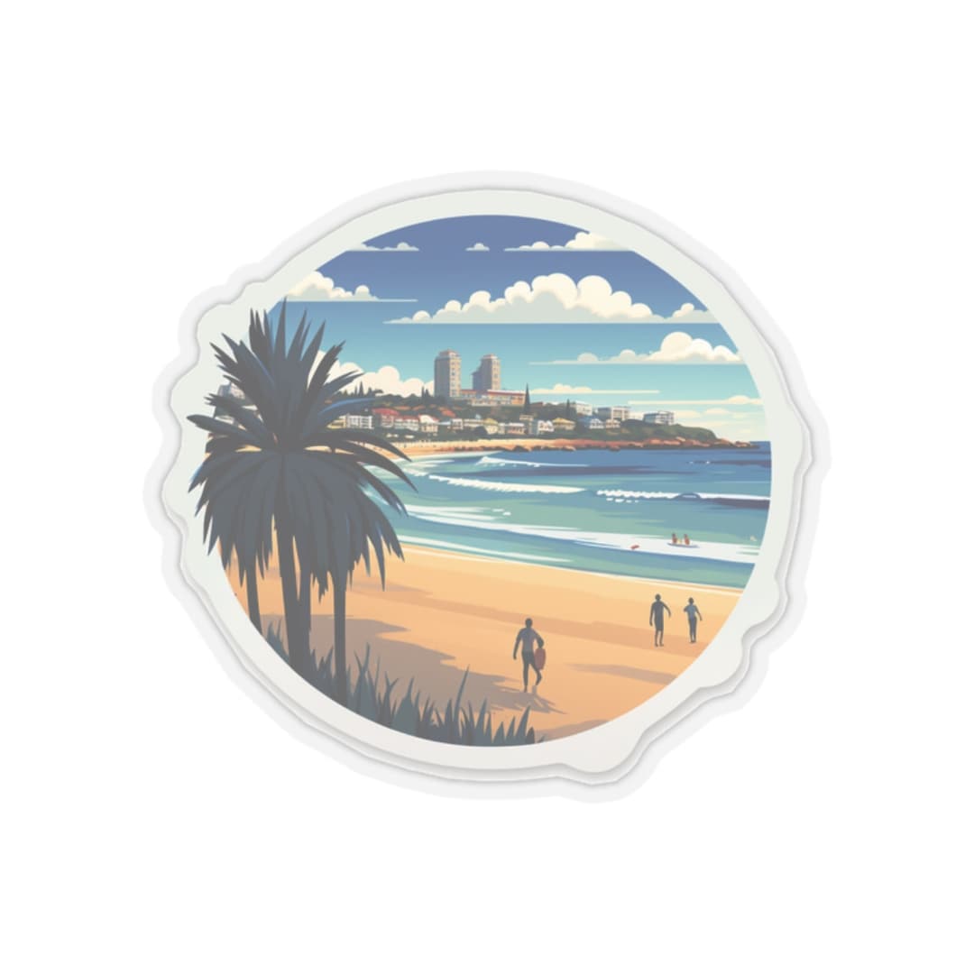 Manly Beach Sticker, Souvenir, Surf Decal Sticker, Travel Keepsake ...