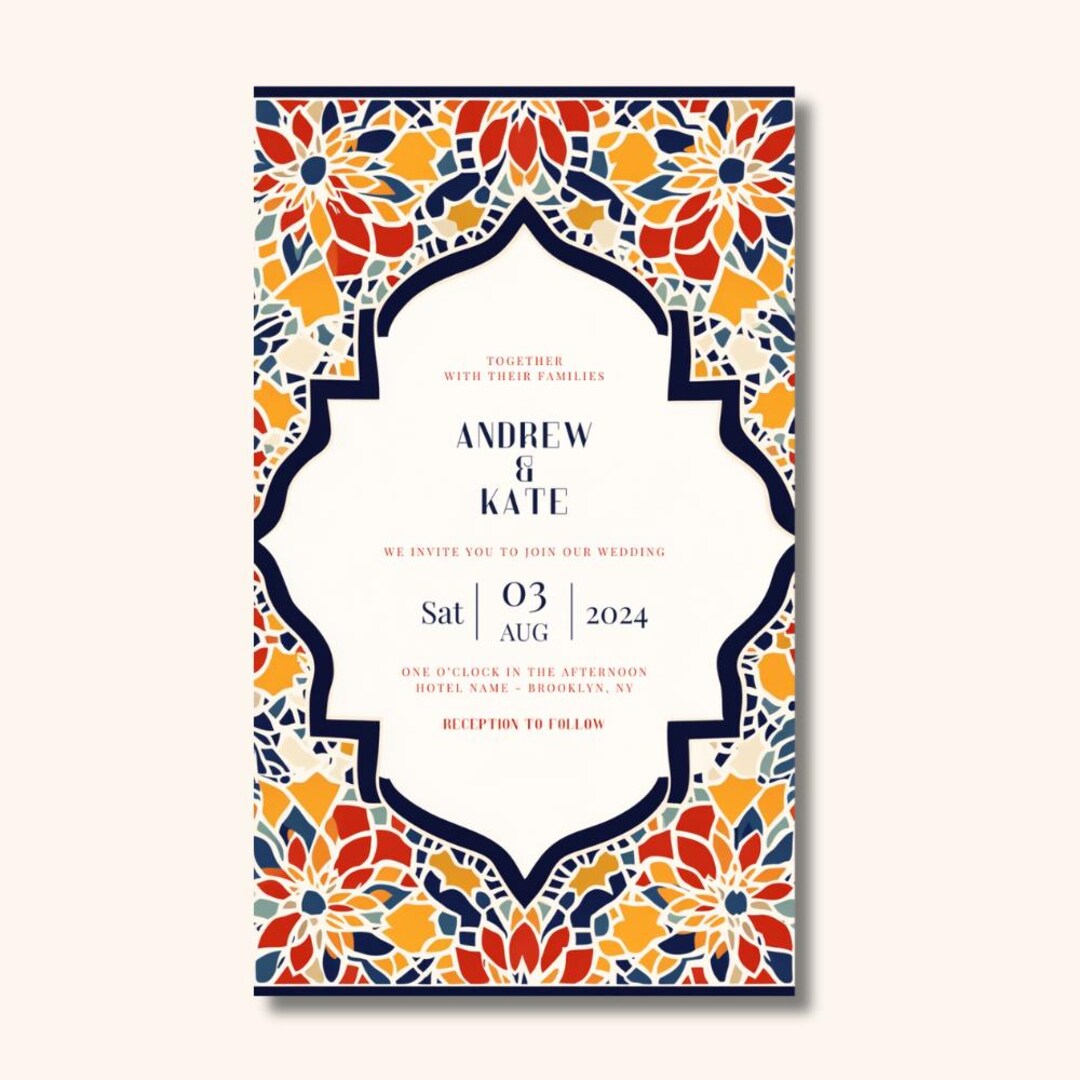 Moroccan Invitation Template, Editable Customizable, Wedding Invite ...