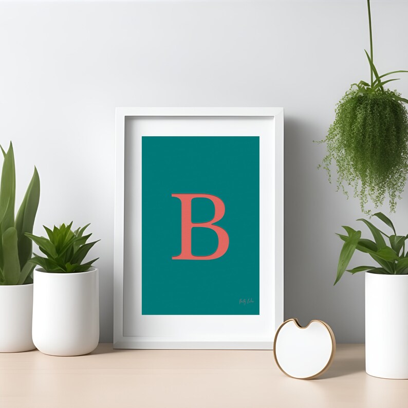 Letter Artwork Personalised Single Alphabet Letter Initial Wall Art ...
