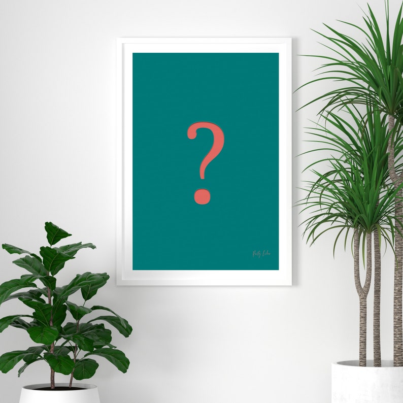Symbol Artwork Question Mark Typography Print Downloadable Minimalist ...