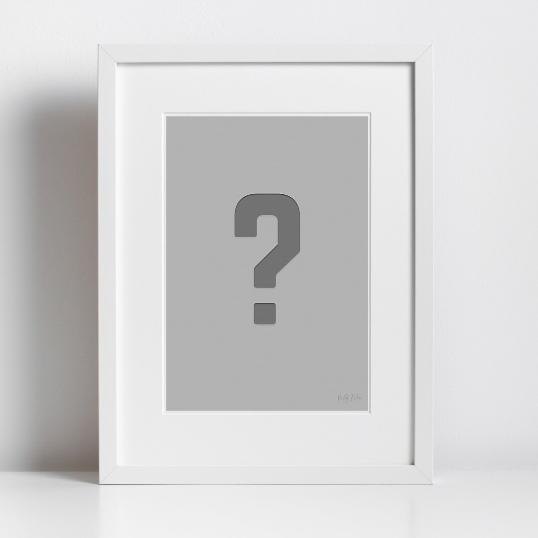 Symbol Artwork Single Question Mark Initial Wall Art Posters Initial ...
