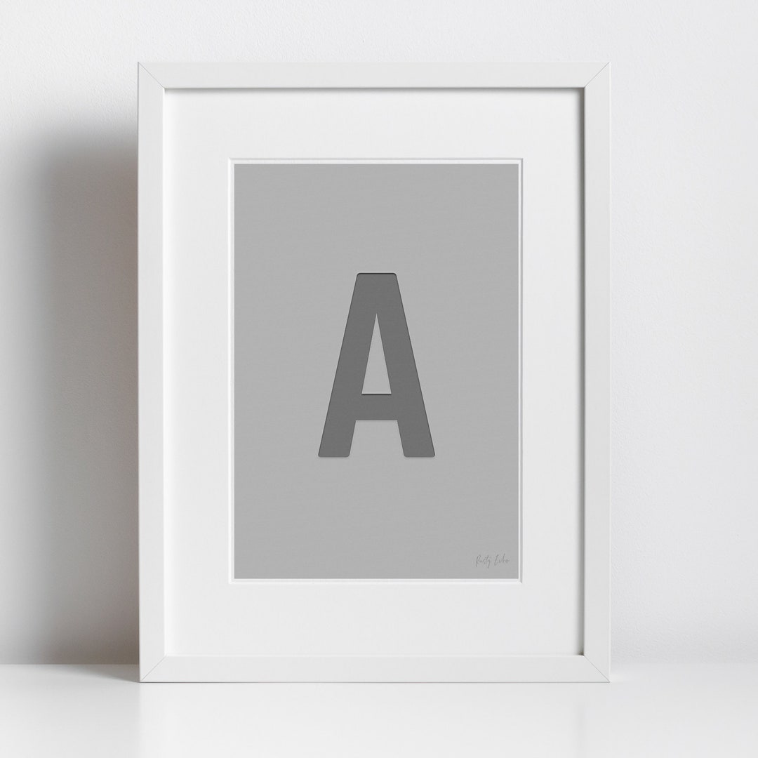 Letter Artwork Personalised Single Alphabet Letter Initial - Etsy