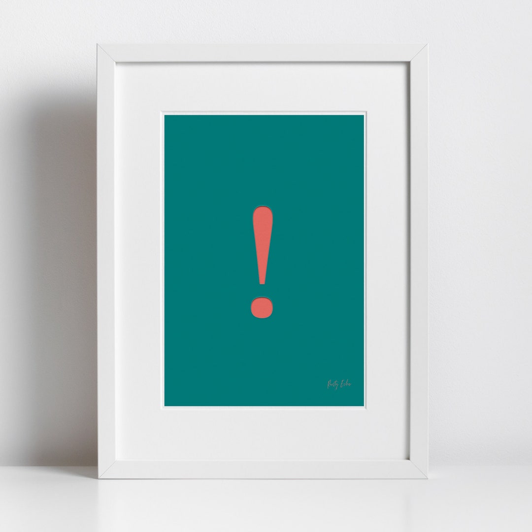 Symbol Artwork Exclamation Mark Typography Print Downloadable ...