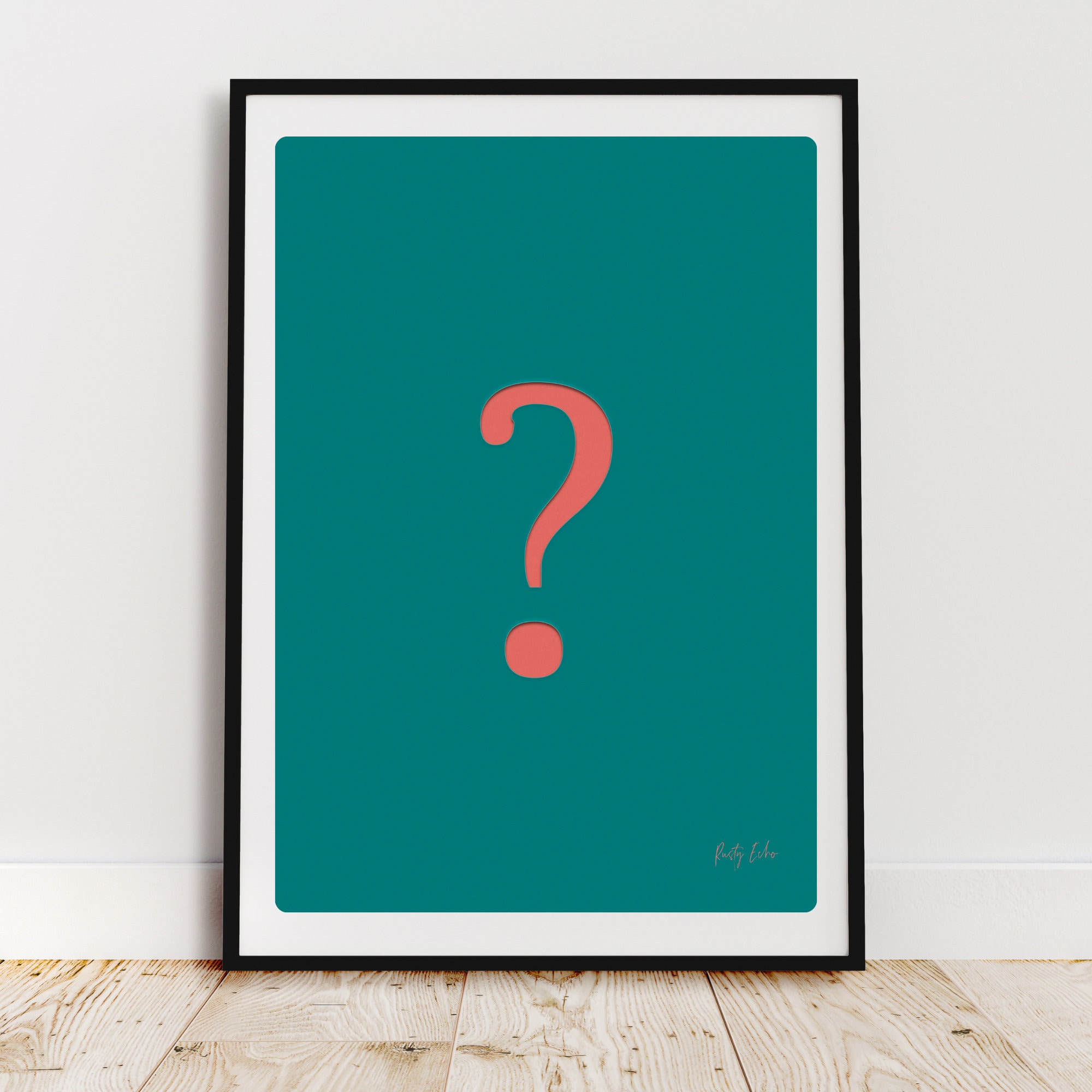 Symbol Artwork Question Mark Typography Print Downloadable Minimalist ...