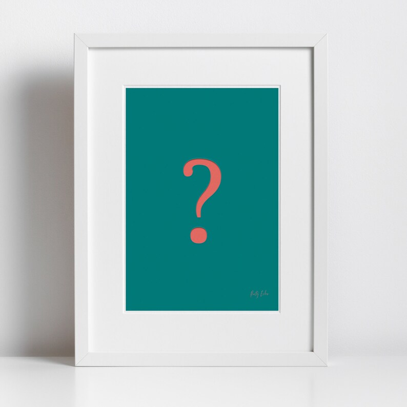 Symbol Artwork Question Mark Typography Print Downloadable Minimalist ...