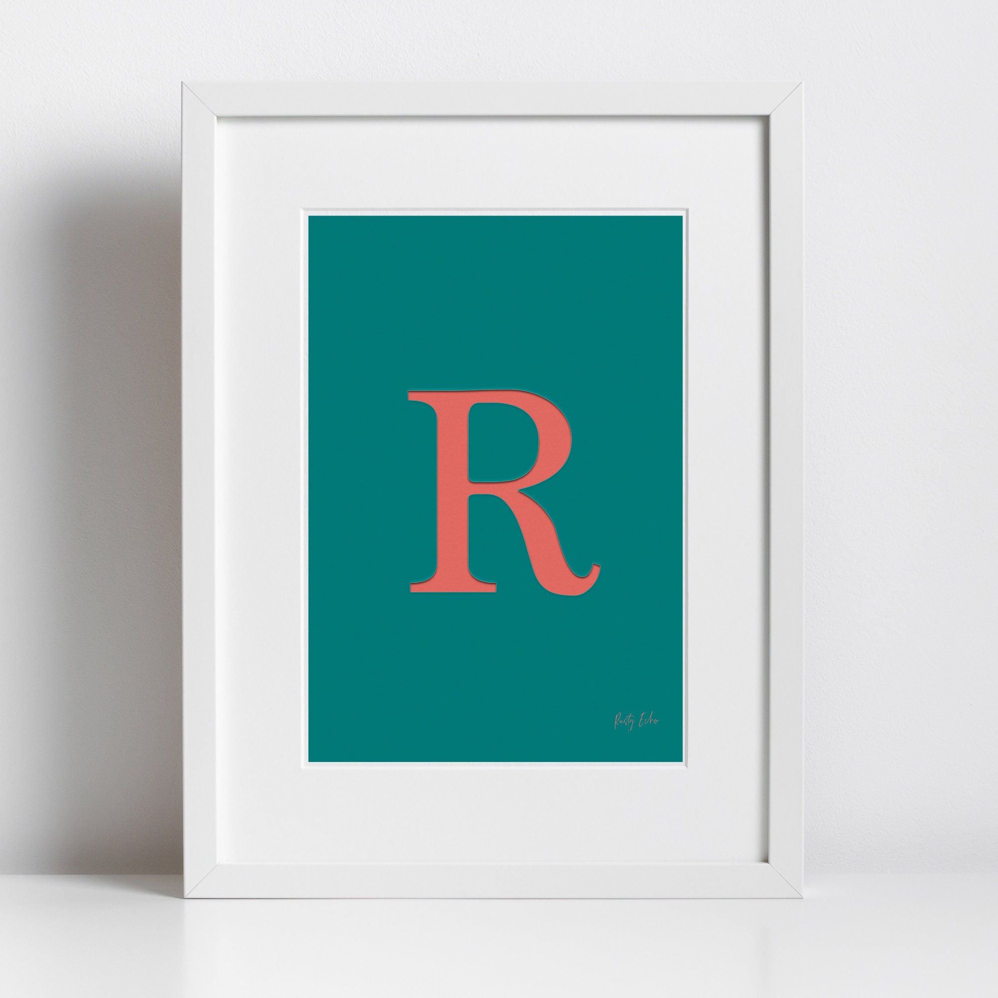 Letter Artwork Personalised Single Alphabet Letter Initial Wall Art ...