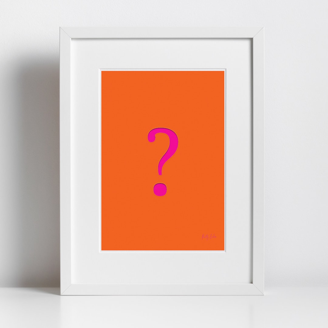 Symbol Artwork Question Mark Typography Print Downloadable Minimalist ...