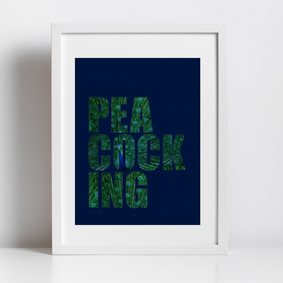 Peacock Artwork | Typography Poster | Wall Art Print | Instant Download ...