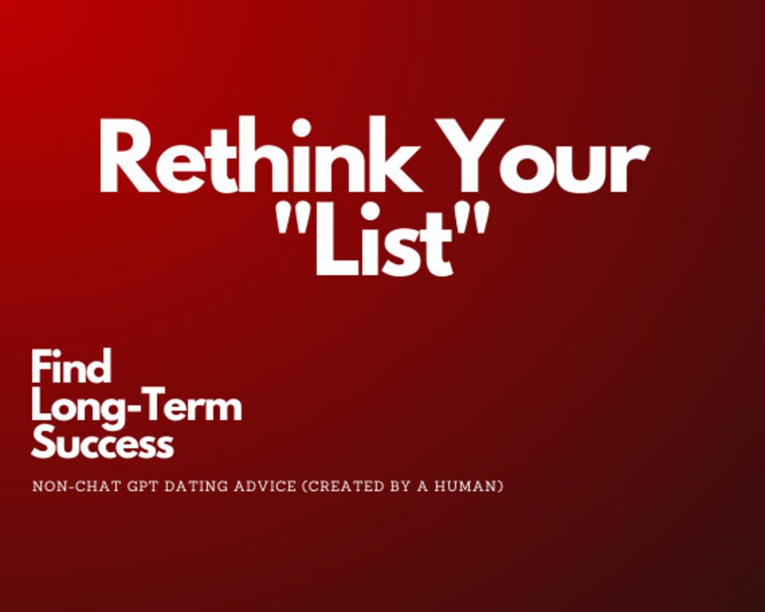 Finding Your Future Partner: Rethink Your List for Dating Success - Etsy