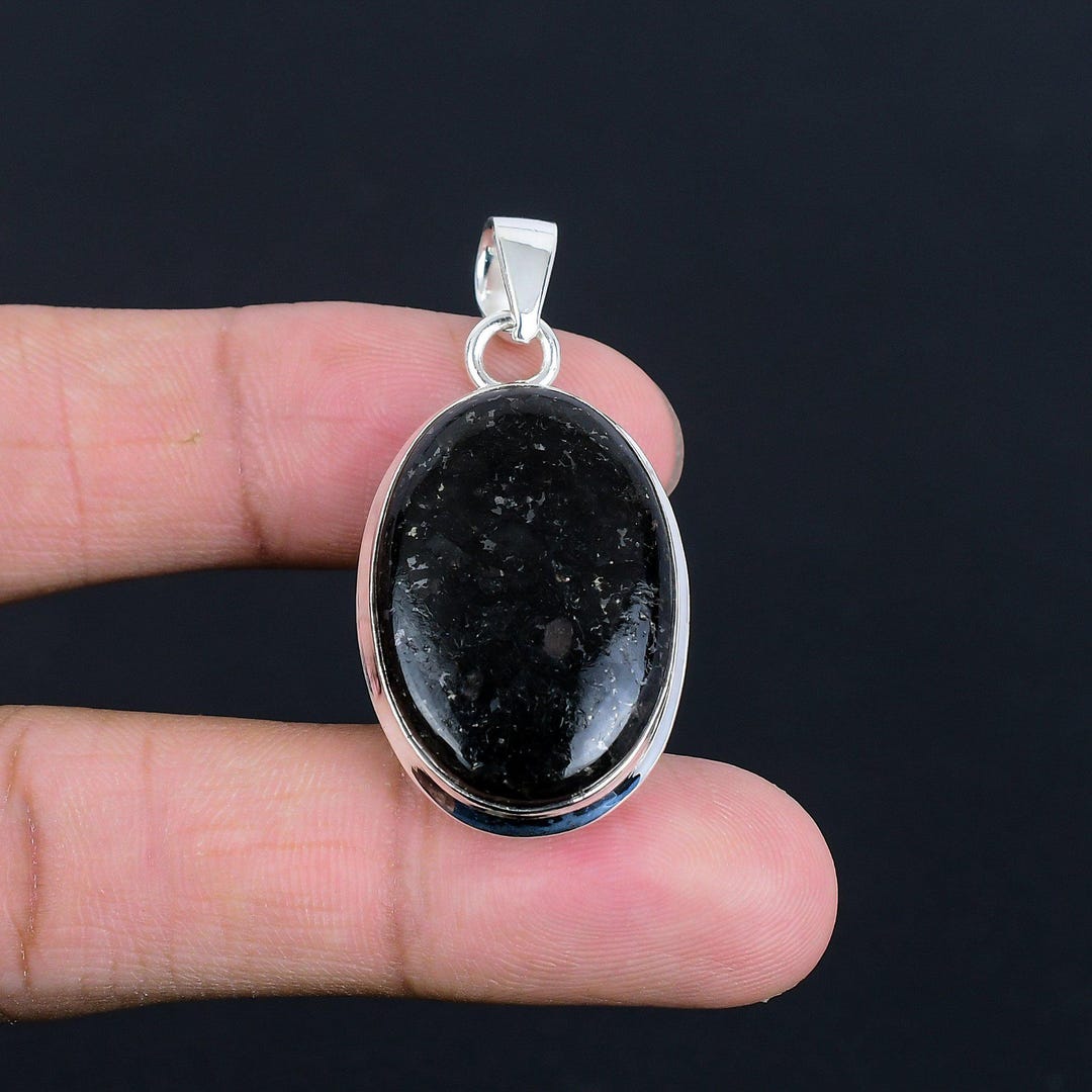 Handmade Nuummite Gemstone Pendant: 925 Sterling Silver Jewelry - Etsy