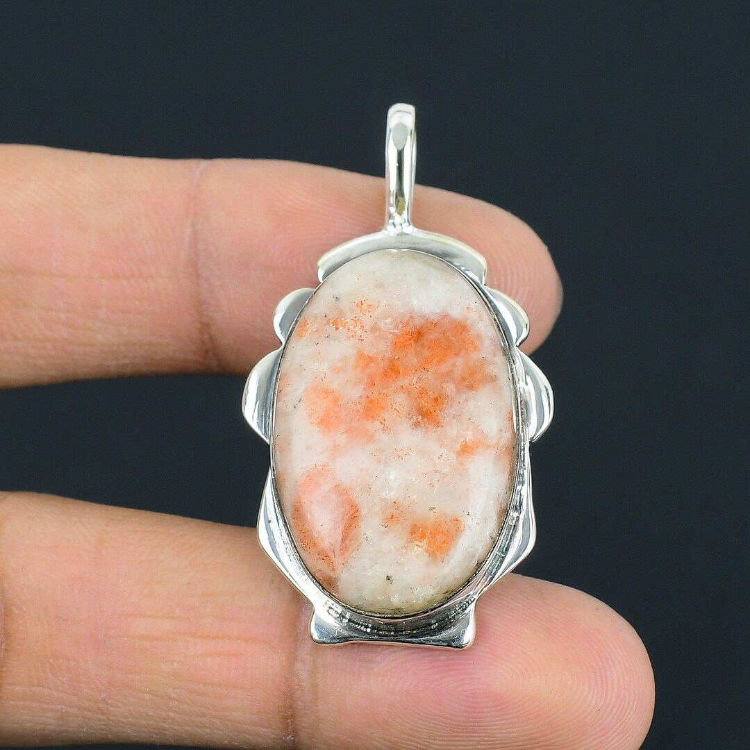 Sunstone Pendant 925 Sterling Silver Pendant Sunstone Gemstone Jewelry ...