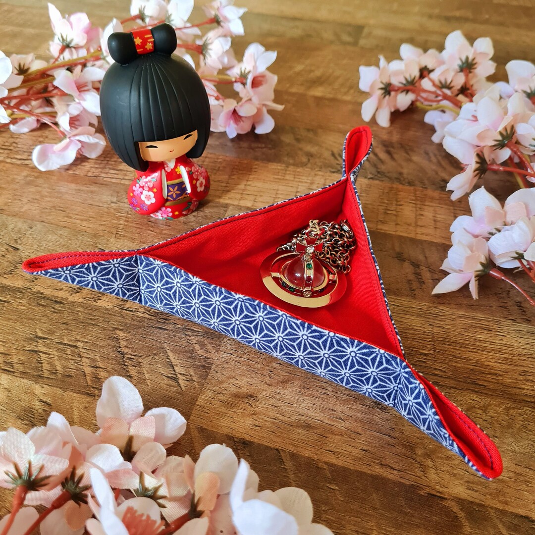 Triangular Basket With Traditional Japan Print Dark Blue - Etsy