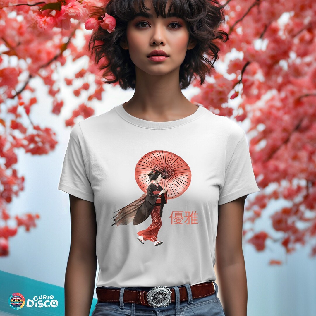 Japanese Art Geisha Woman Graphic Tee | Japan Spring Vacation Japanese ...