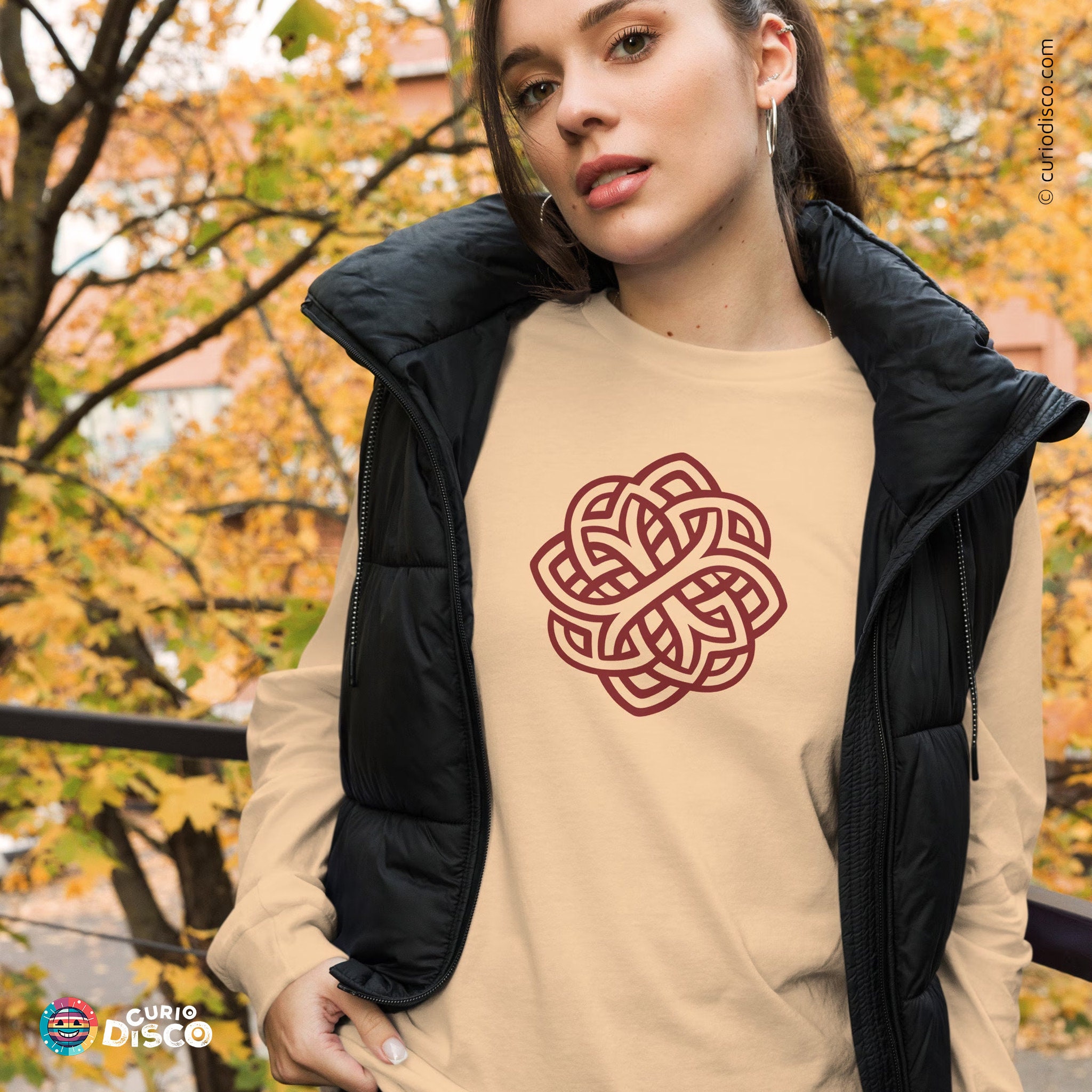 Women's Long Sleeve Celtic Knot T-shirt Femme Celtique Sweatshirt, Plus ...
