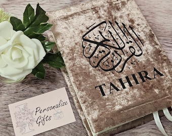 Big Size Personalised Velvet Removable Quran Cover With Quran, Gift for ...