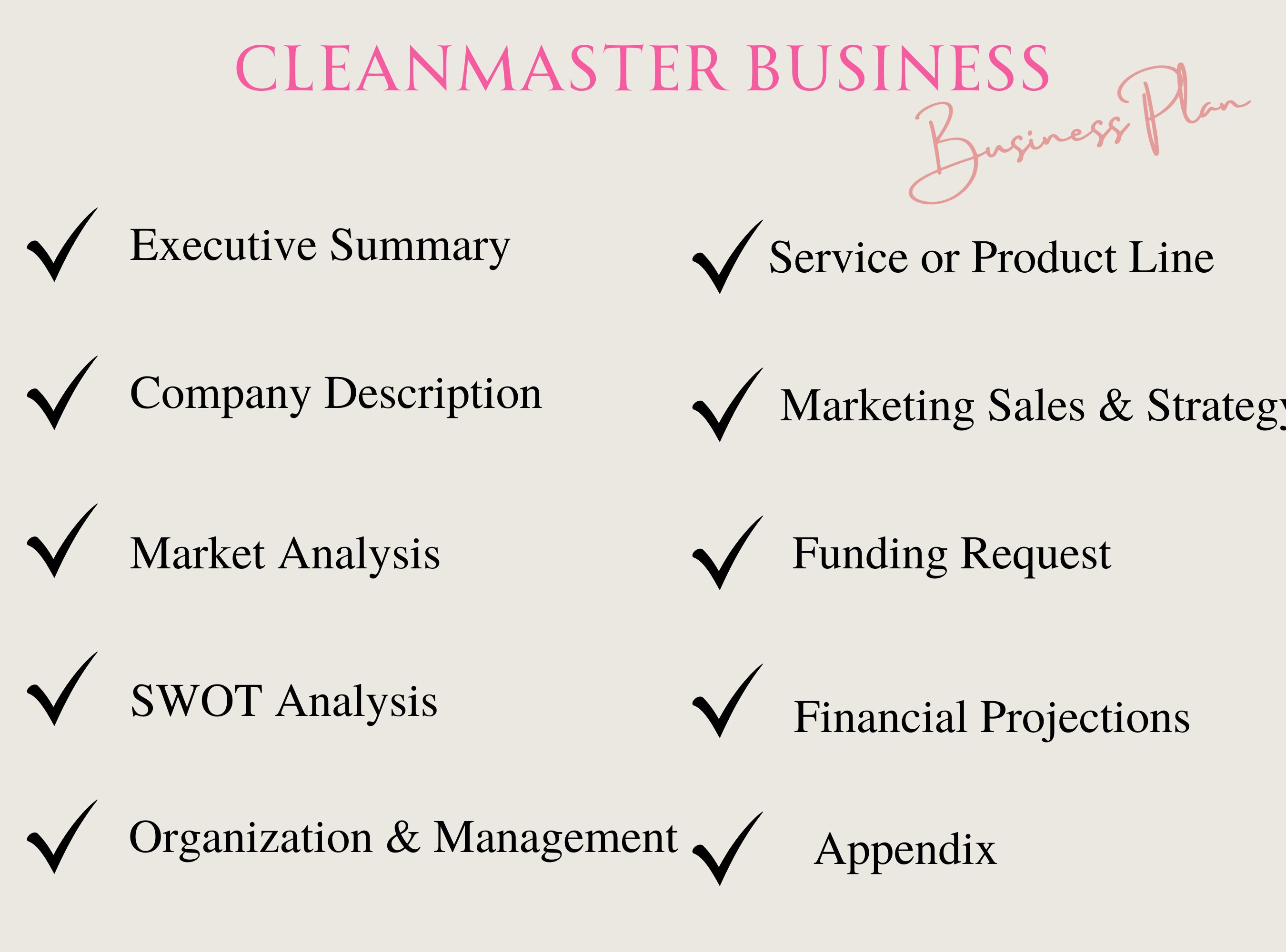 Cleaning Company Business Plan Template, Cleaning Business Contract ...