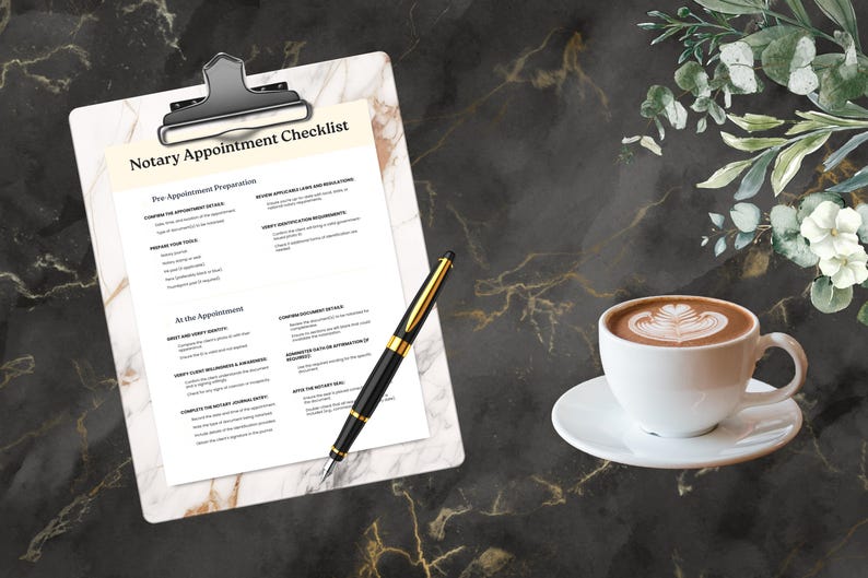 Notary Checklist, Notary Appointment Checklist, Notary Flyer Template ...