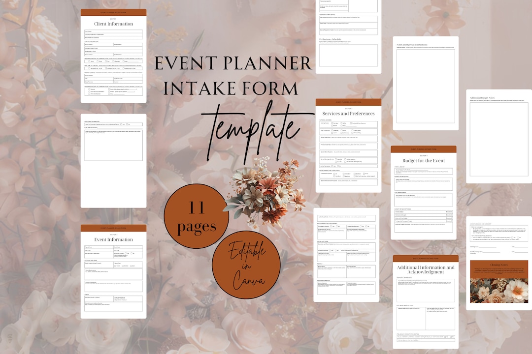 Event Planner Intake Form, Event Planning Form, Intake Form Template ...