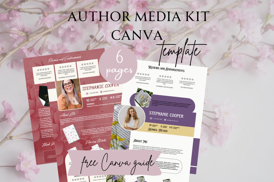 Author Media Kit Canva Template, Media Kit Author, Writer Marketing ...