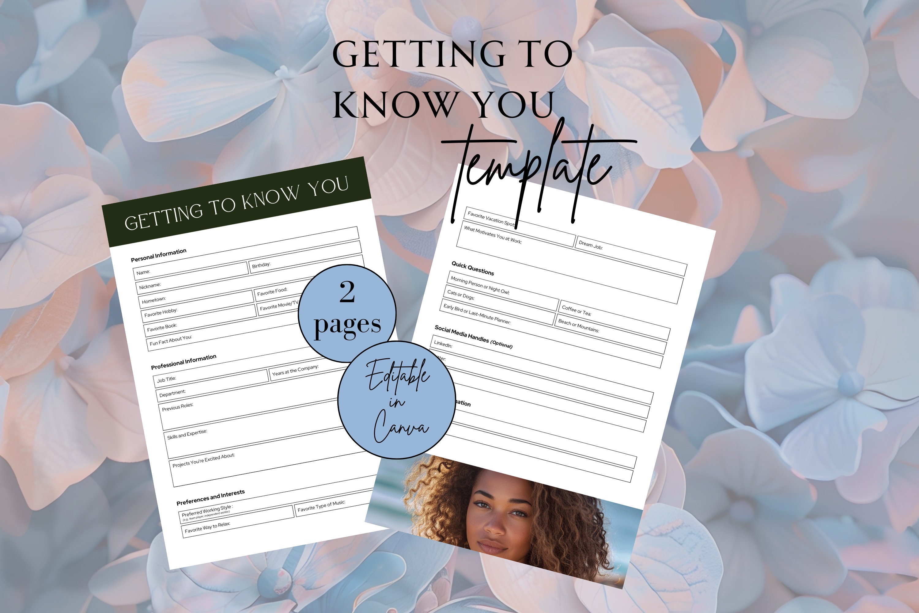 Getting to Know Me Template, Get to Know Me Template, Coworker ...