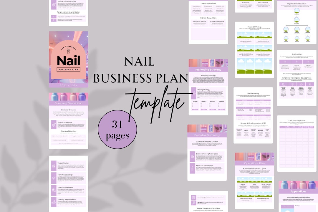 Nail Business Plan Template, Nail Tech Business Plan, Nail Tech ...