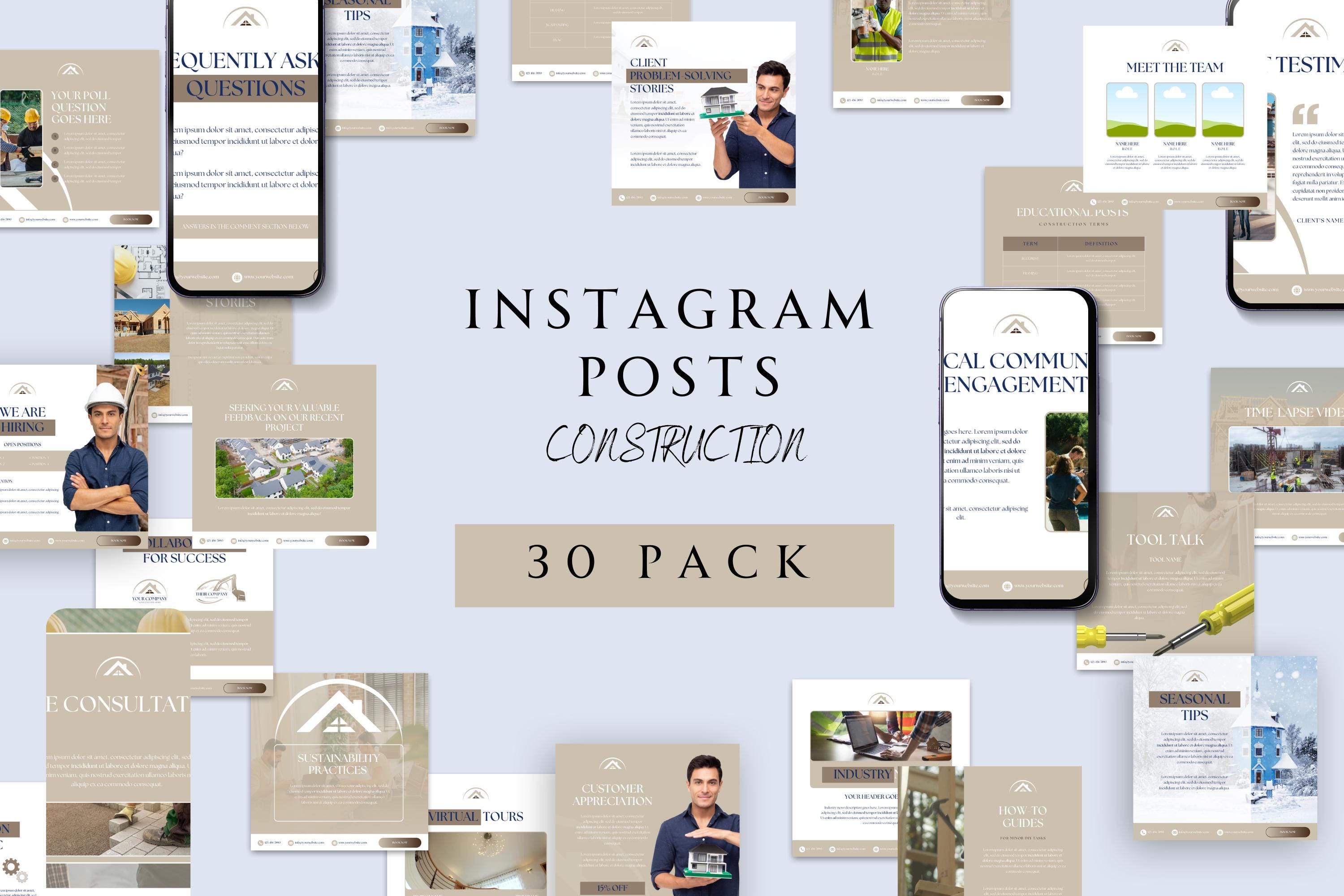 Instagram Templates for Construction, Construction Instagram Post ...