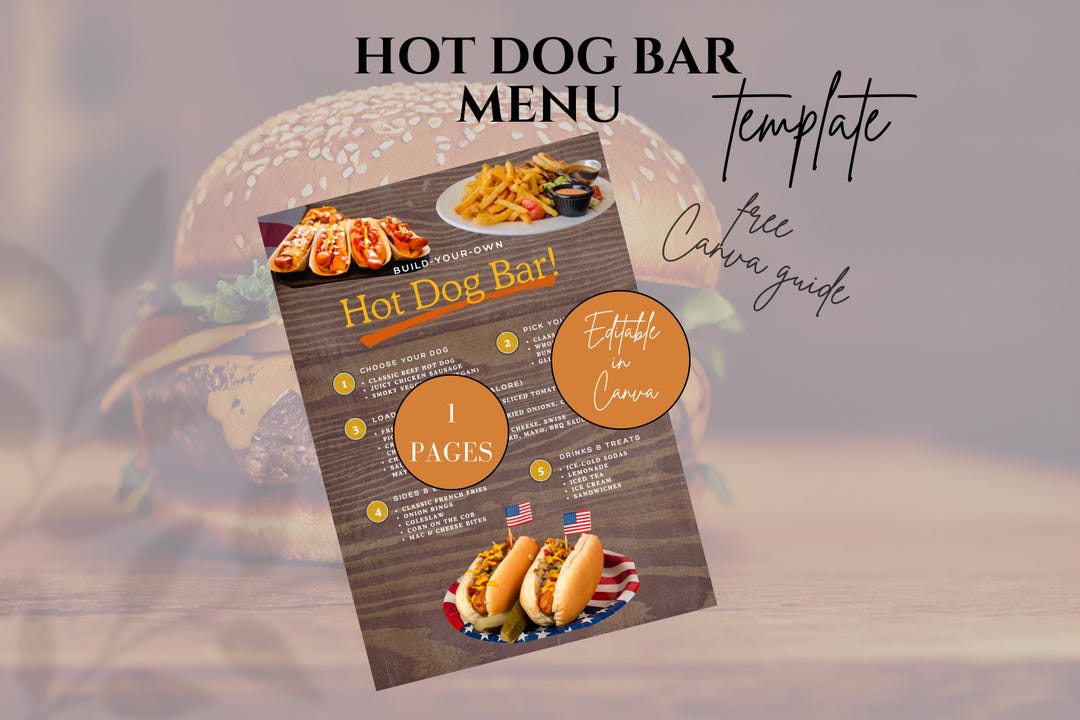 Hot Dog Bar Menu, Hot Dog Theme Bar, Soul Food Restaurant Menu, Brunch ...