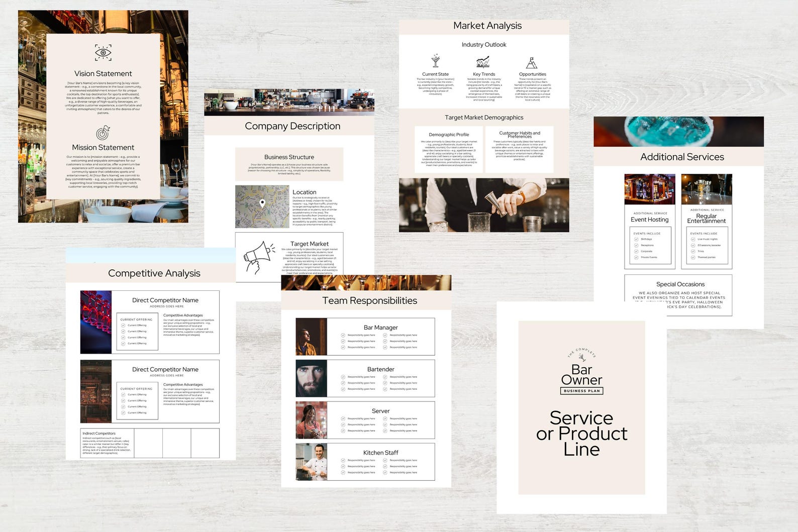Bar Business Plan, Bar Owner Business Template, Business Plan Template ...