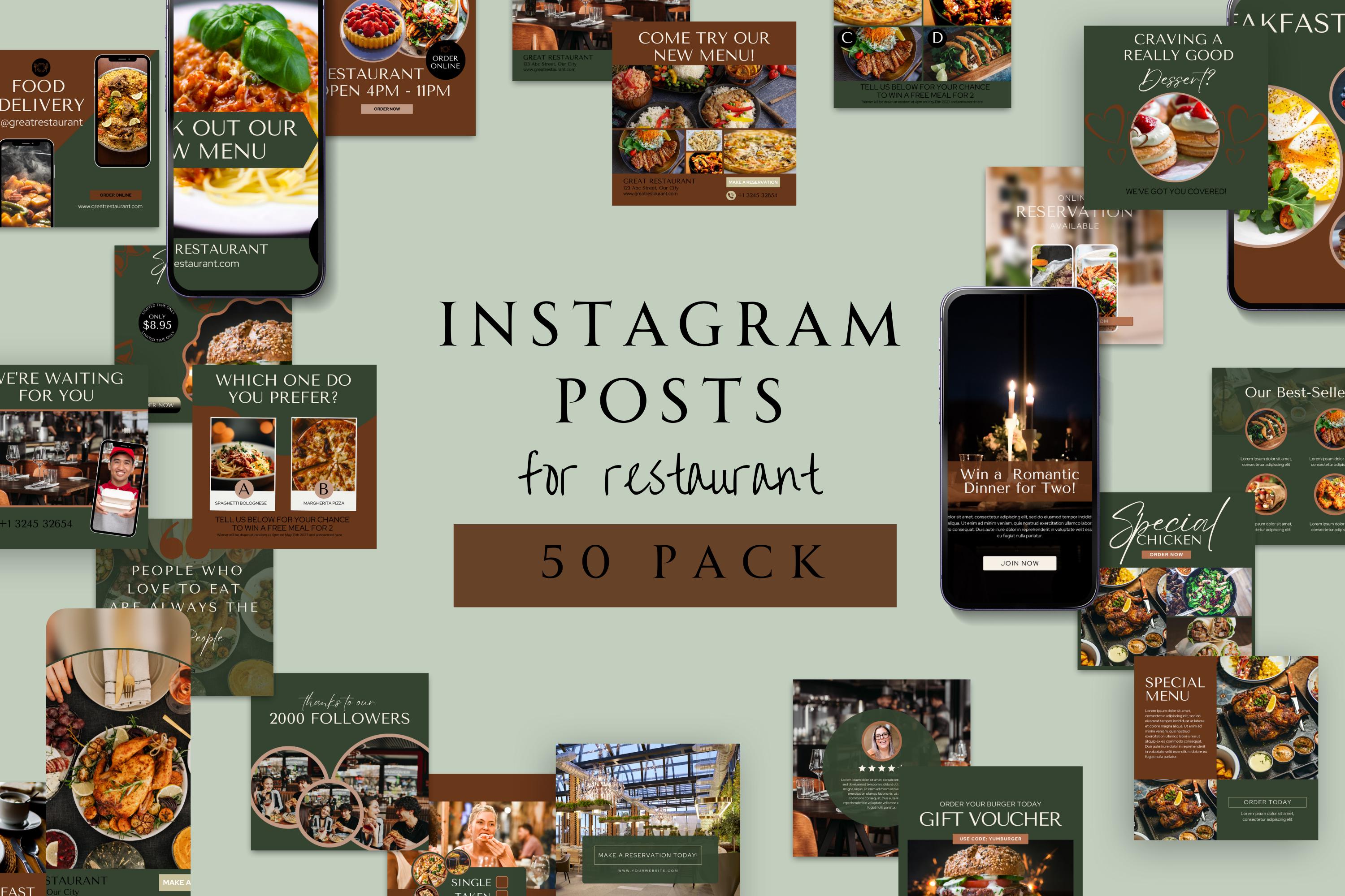 Restaurant Instagram Templates, Restaurant Social Media Post, Instagram ...