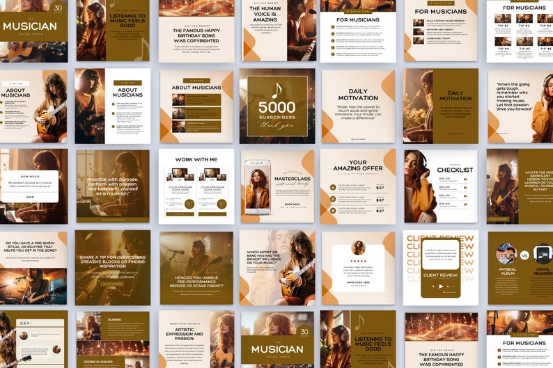 Musician Instagram Template, Musician Instagram Social Media, Artist ...