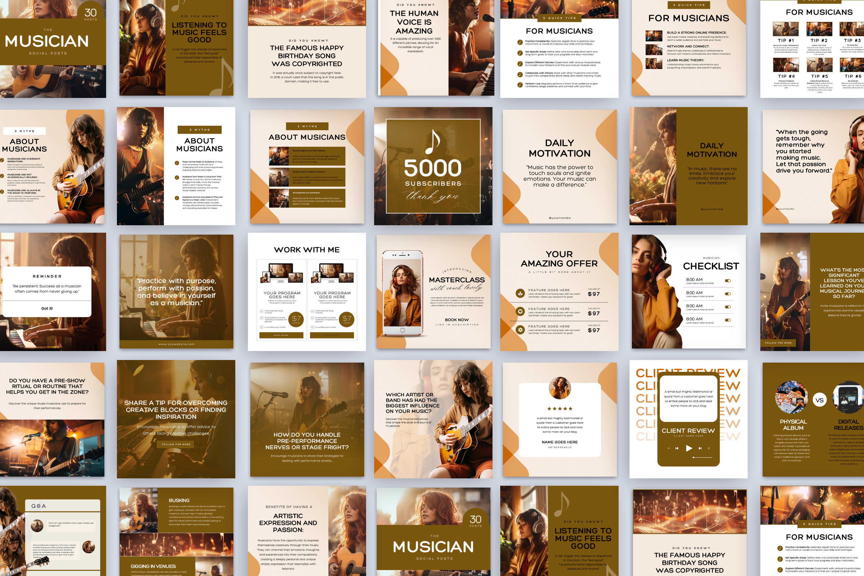 Musician Instagram Template, Musician Instagram Social Media, Artist ...