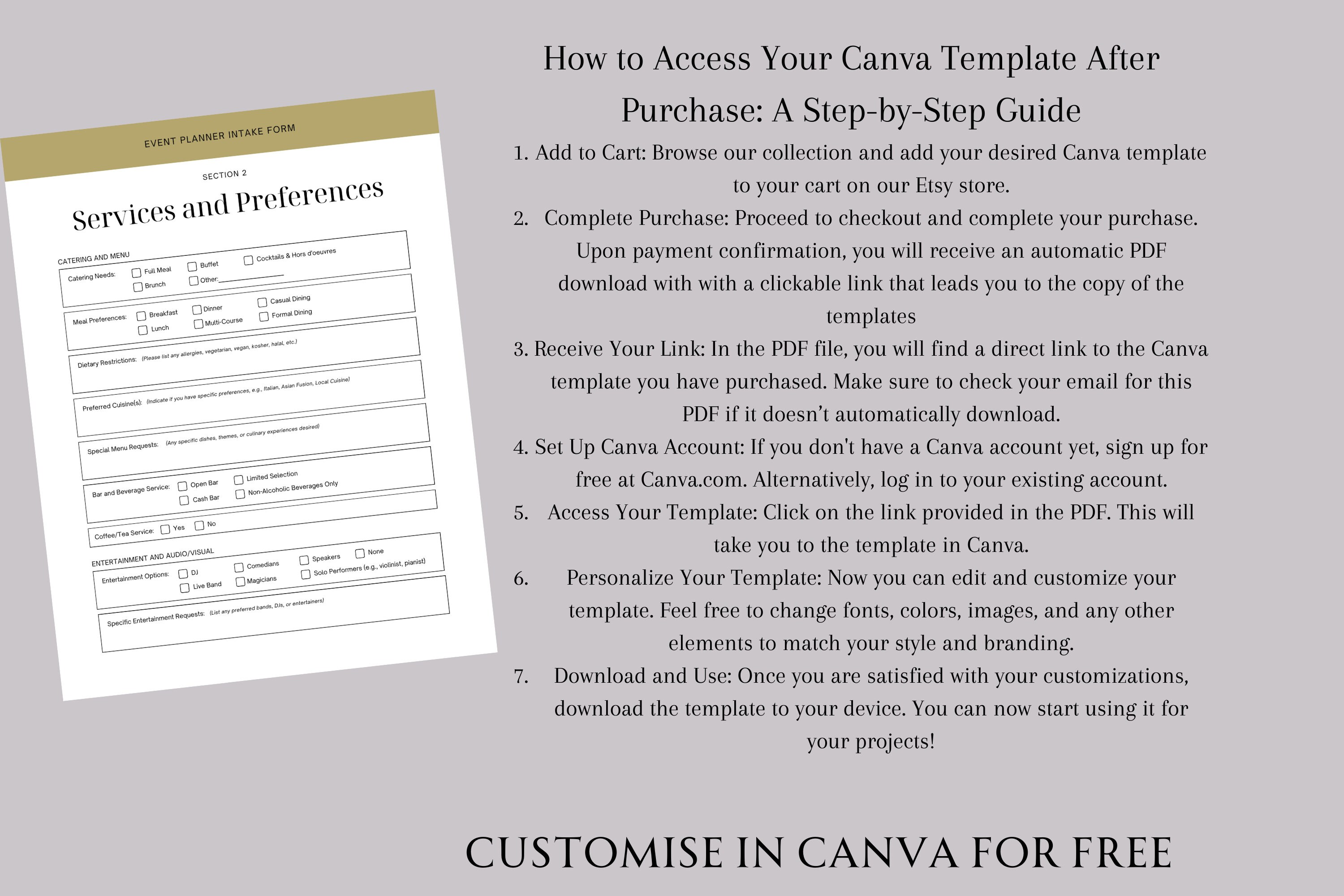 Event Planner Intake Form, Intake Form Template, Event Planning Form ...